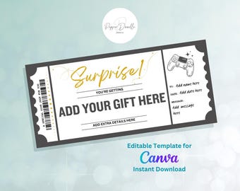 Editable Keyboard Lessons Gift Voucher - Surprise Gift Voucher ...