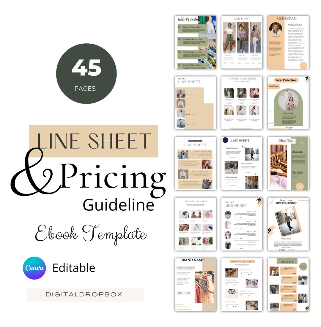 Line Sheet Template Wholesale Line Sheet Canva Line Sheet - Etsy