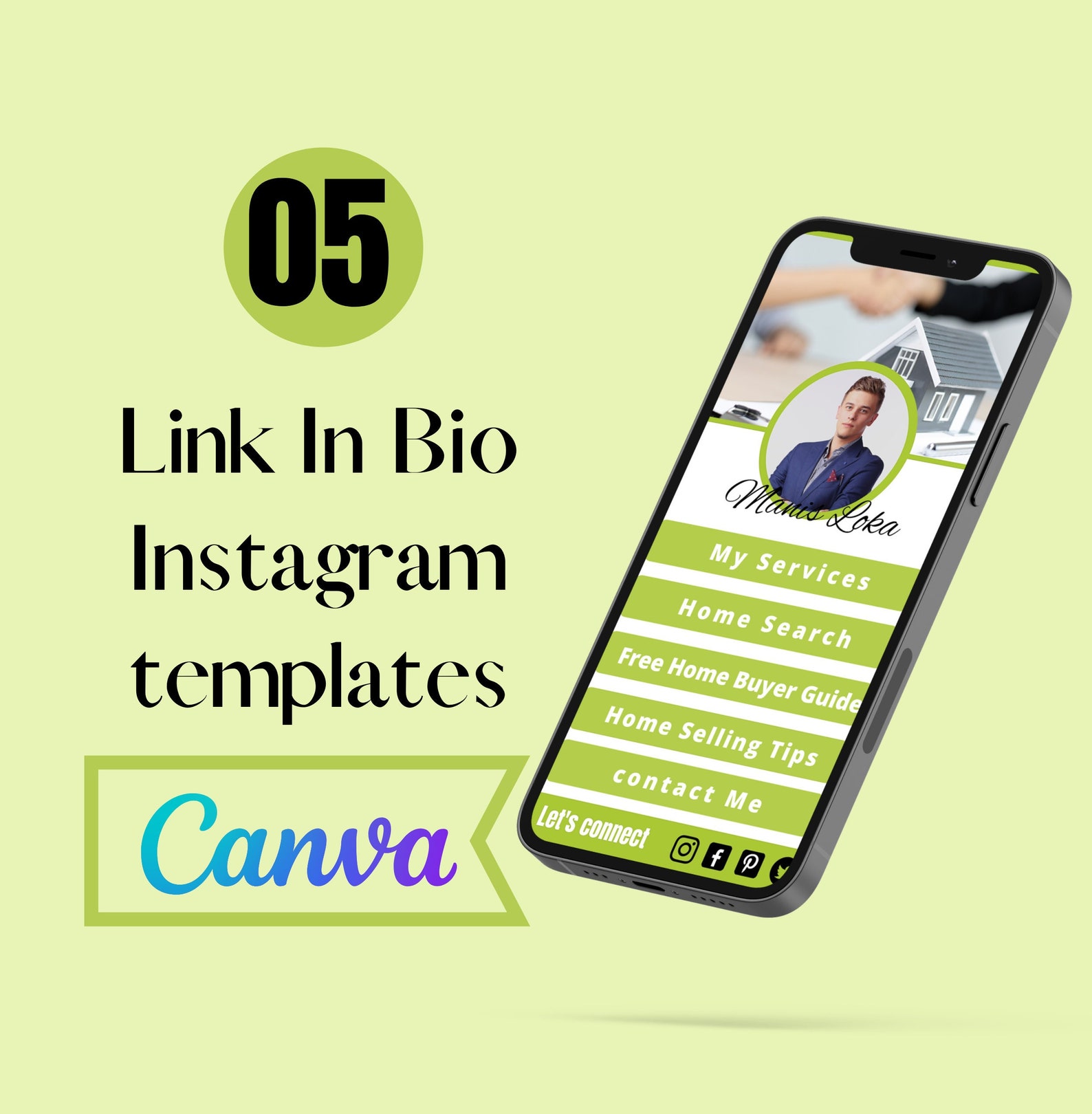 Link in Bio Instagram Template Real Estate Website - Etsy