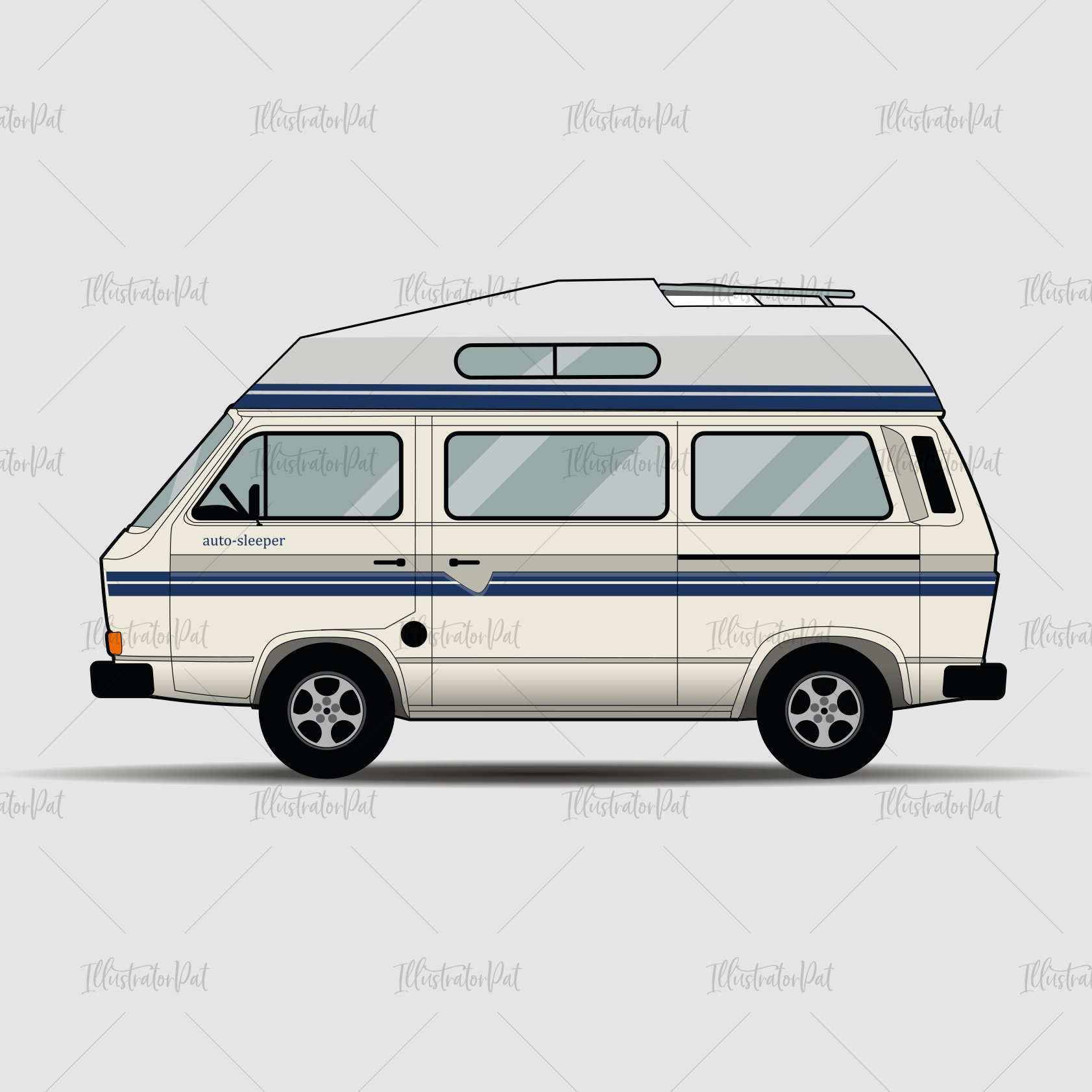 VW Transporter T25 / T3 A3 Camper Van Print | Etsy UK
