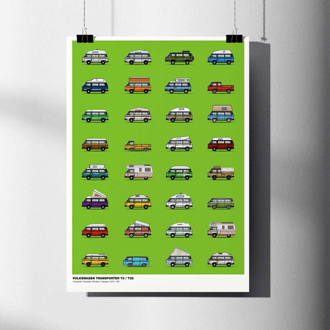 VW Transporter T25 / T3 A3 Camper Van Print - Etsy