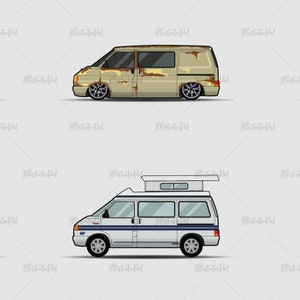VW Transporter T4 A3 Camper Van Poster Print - Etsy