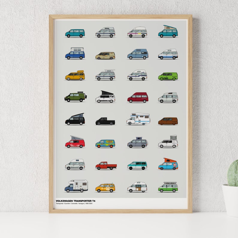 VW Transporter T4 A3 Camper Van Poster Print - Etsy