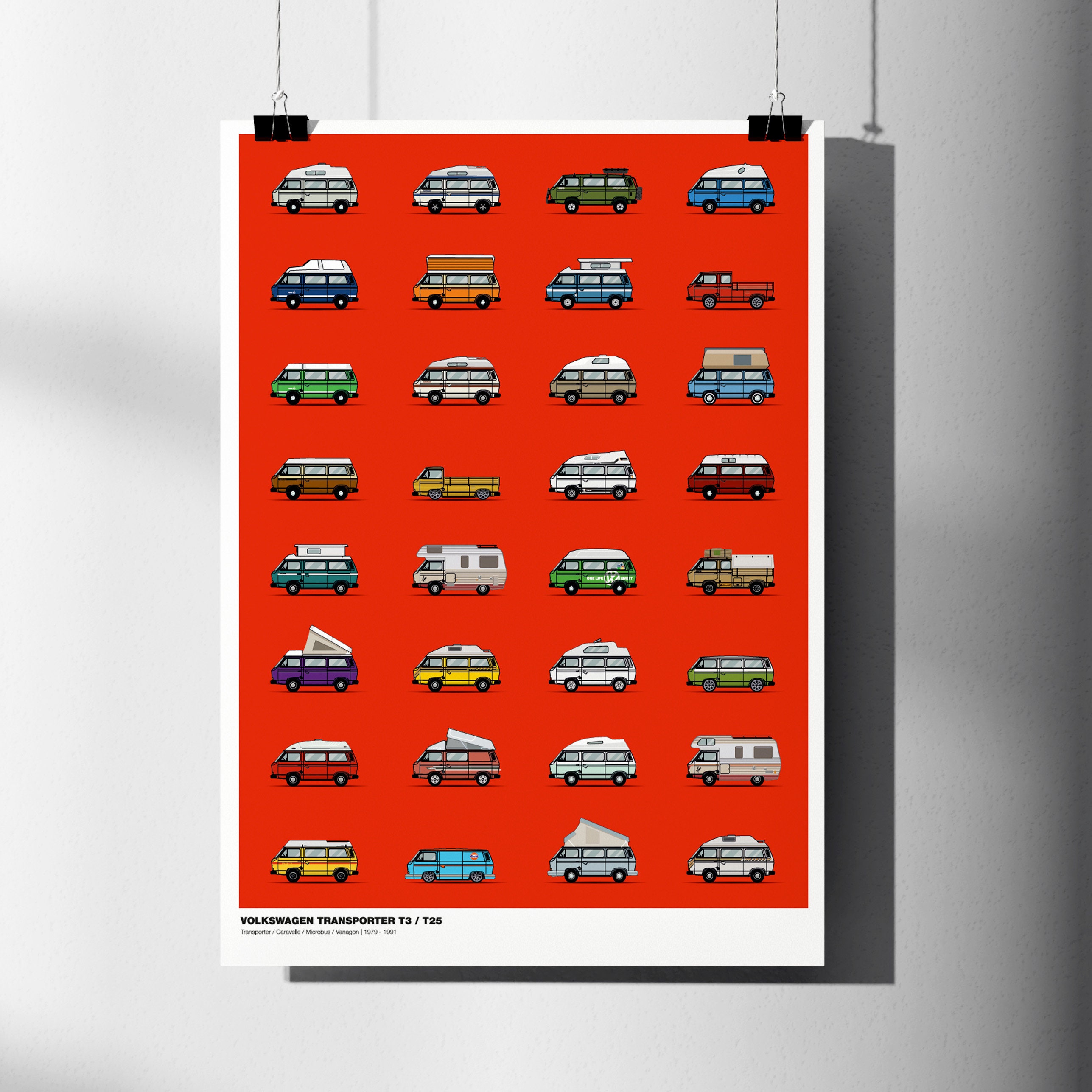 VW Transporter T25 / T3 A3 Camper Van Print - Etsy