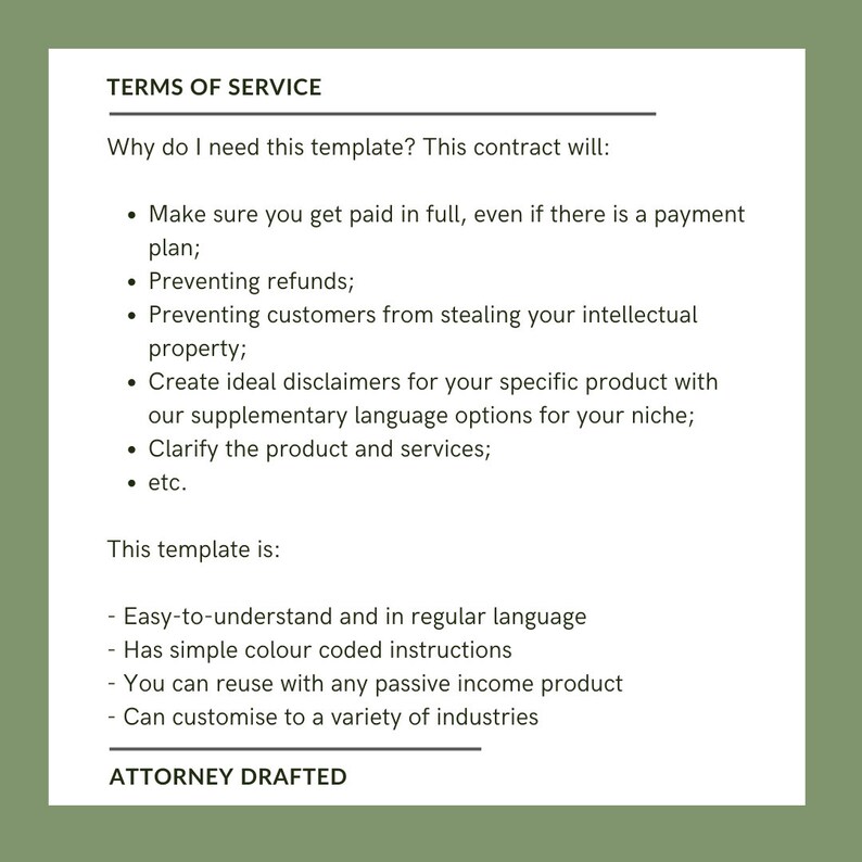 Attorney Drafted Online Course Terms of Service | Passive Program, E ...