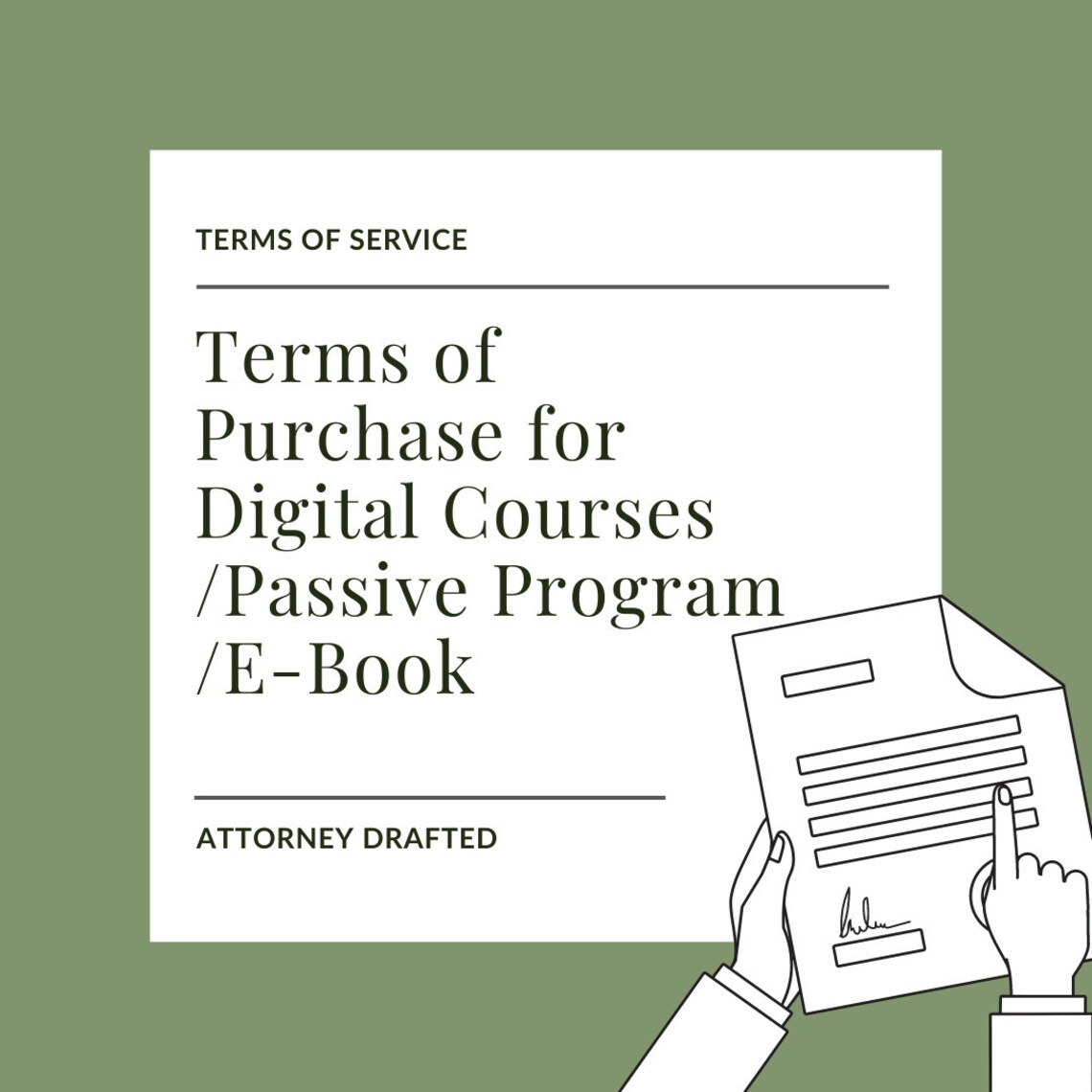 Digital Course / Product Terms of Service | Terms and Conditions ...