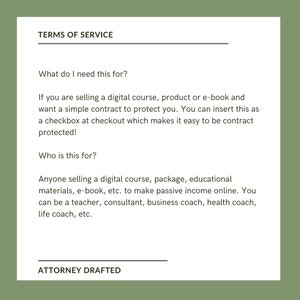 Attorney Drafted Online Course Terms of Service | Passive Program, E ...