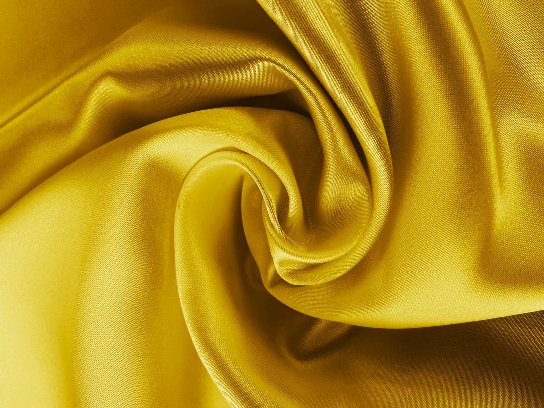 Yellow Satin Fabric High Quality by Yard - Etsy