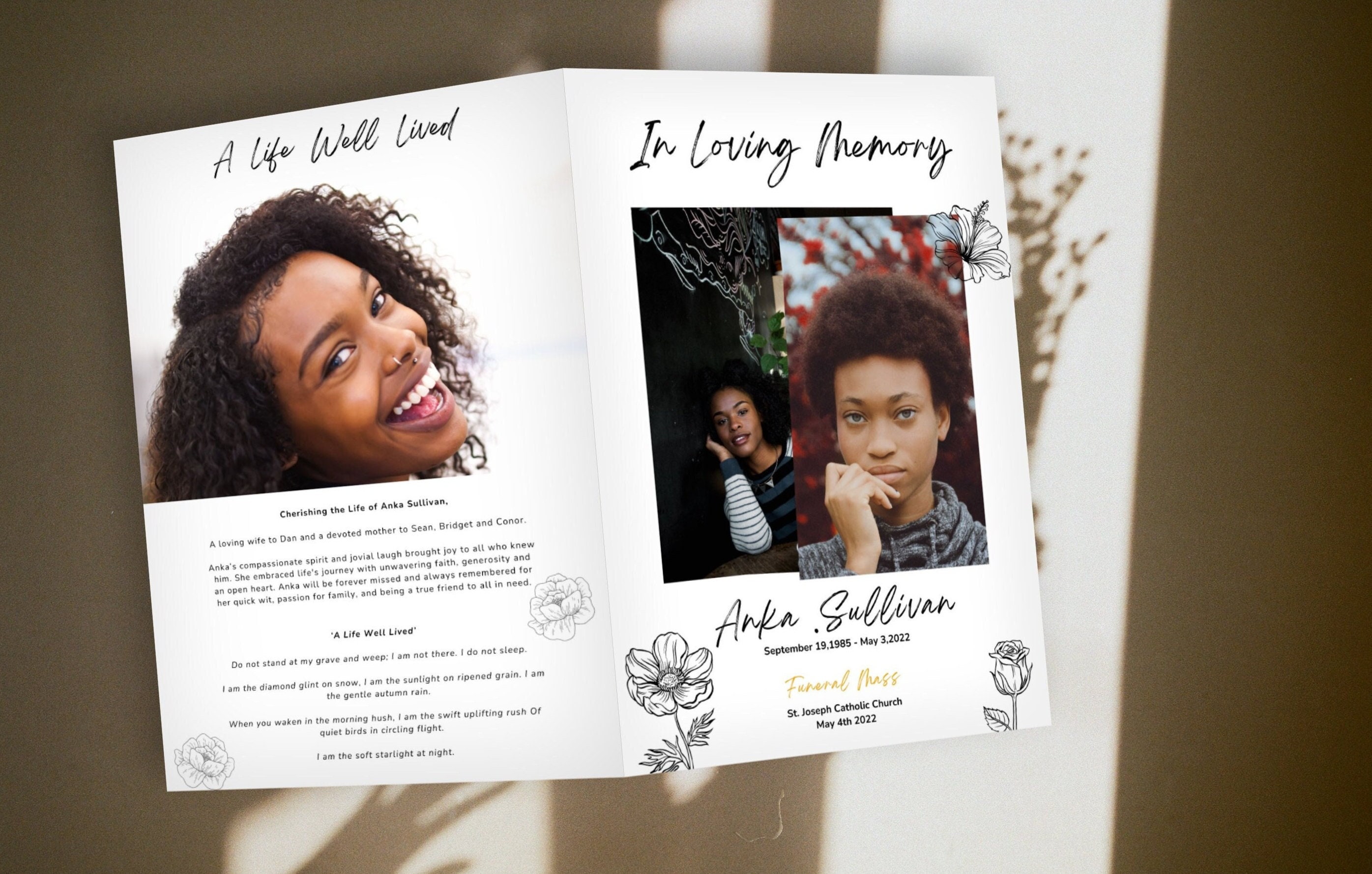 Catholic Funeral Mass Bifold Program, Catholic Funeral Liturgy ...