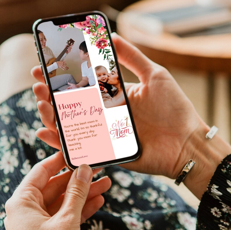 Animated Mother's Day Card, Editable Canva Digital Card for Mum With ...