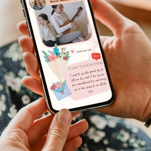 Animated Mother's Father's Day Digital Card, Editable Card for Mum or ...