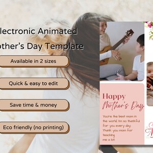 Animated Mother's Day Card, Editable Canva Digital Card for Mum With ...