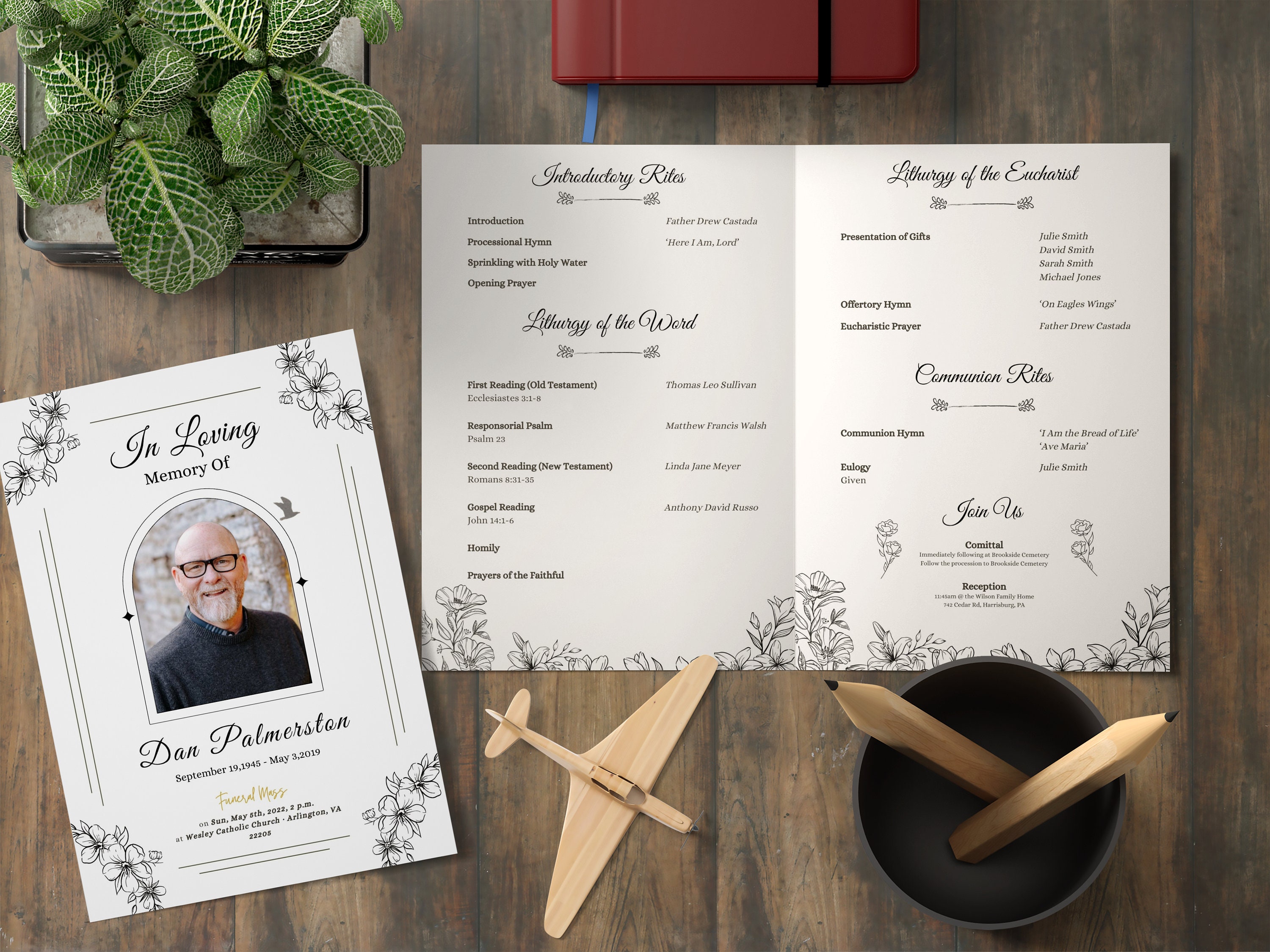 Catholic Funeral Mass Program, Catholic Funeral Liturgy, Obituary ...