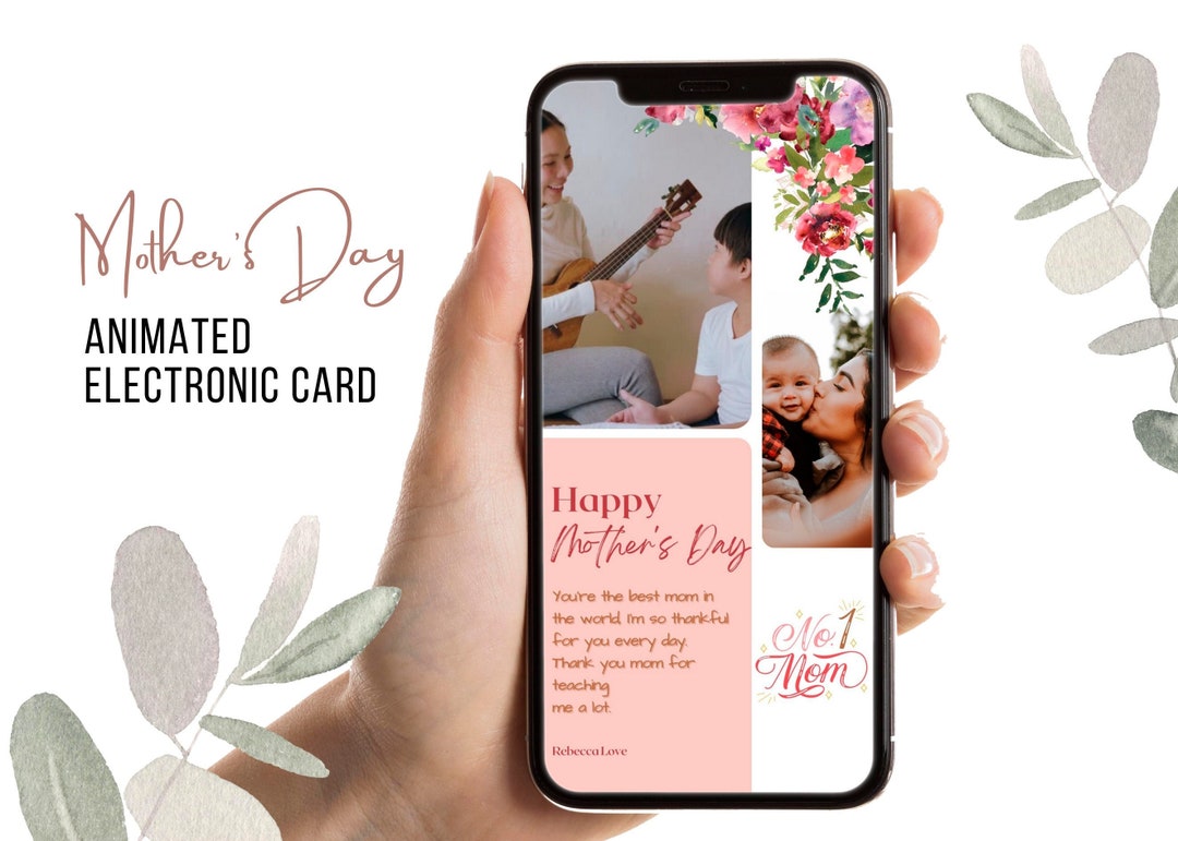 Animated Mother's Day Card, Editable Canva Digital Card for Mum With ...