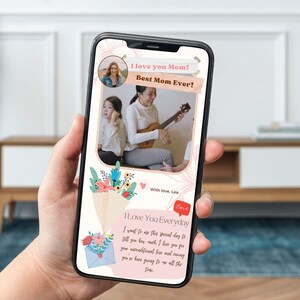 Animated Mother's Father's Day Digital Card, Editable Card for Mum or ...