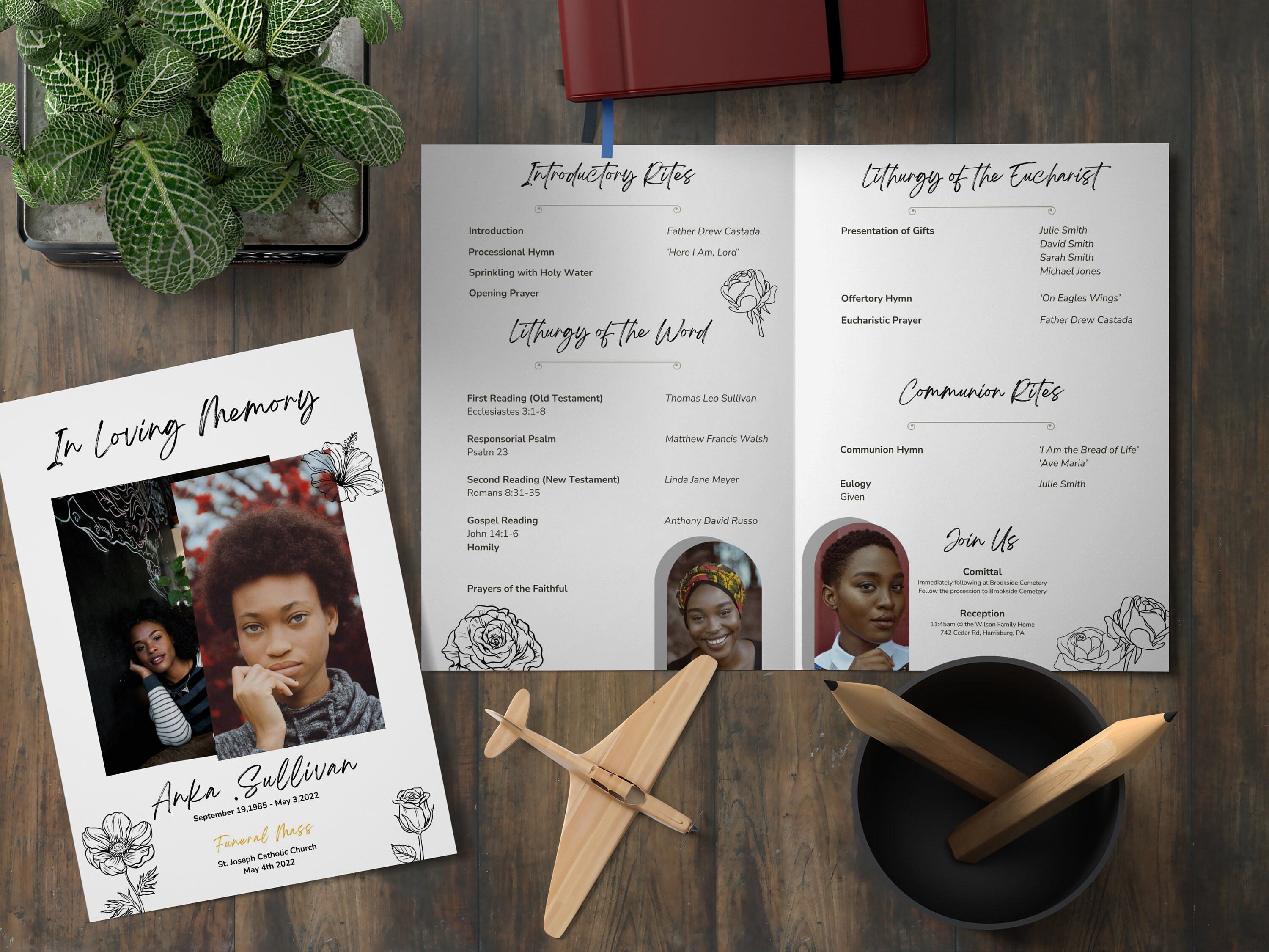 Catholic Funeral Mass Bifold Program, Catholic Funeral Liturgy ...