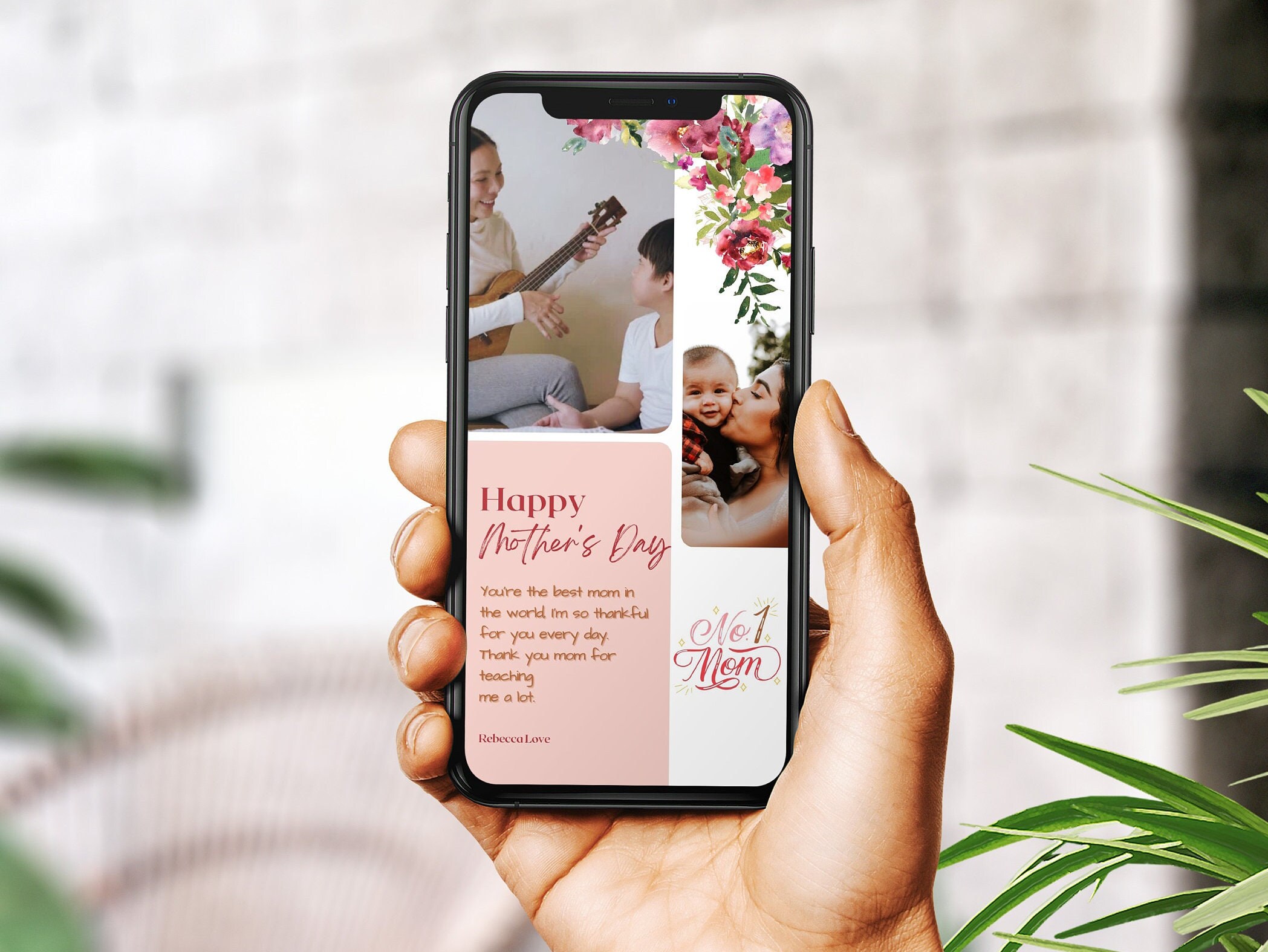 Animated Mother's Day Card, Editable Canva Digital Card for Mum With ...