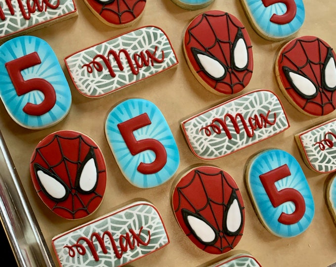 Spider-man Cookies - Etsy