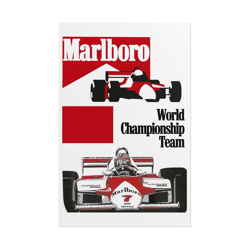 Formula 1 Poster, F1 Wall Art, Marlboro, Motorsport Print, Motorsport ...