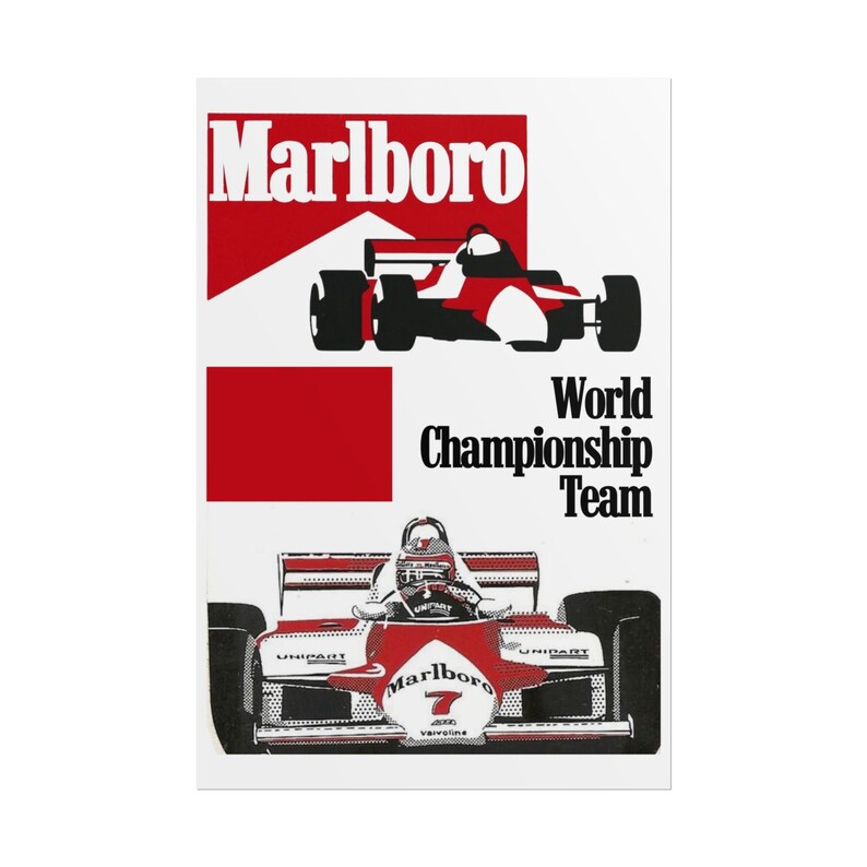Formula 1 Poster, F1 Wall Art, Marlboro, Motorsport Print, Motorsport ...