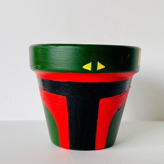 Star Wars Boba Fett Planter Pot W/saucer | Etsy