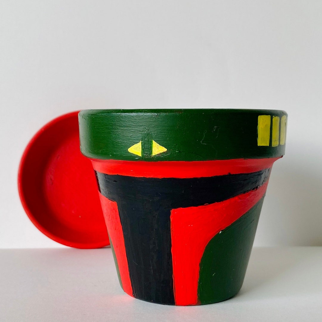 Star Wars Boba Fett Planter Pot W/saucer - Etsy