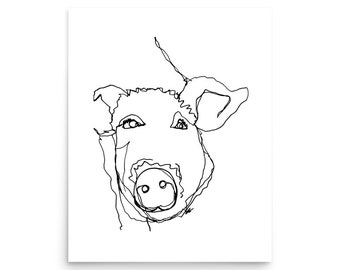 Alligator Wall Art Print Minimalist Line Drawing Abstract Line Art ...