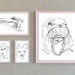 Alligator Wall Art Print | Minimalist Line Drawing | Abstract Line Art ...