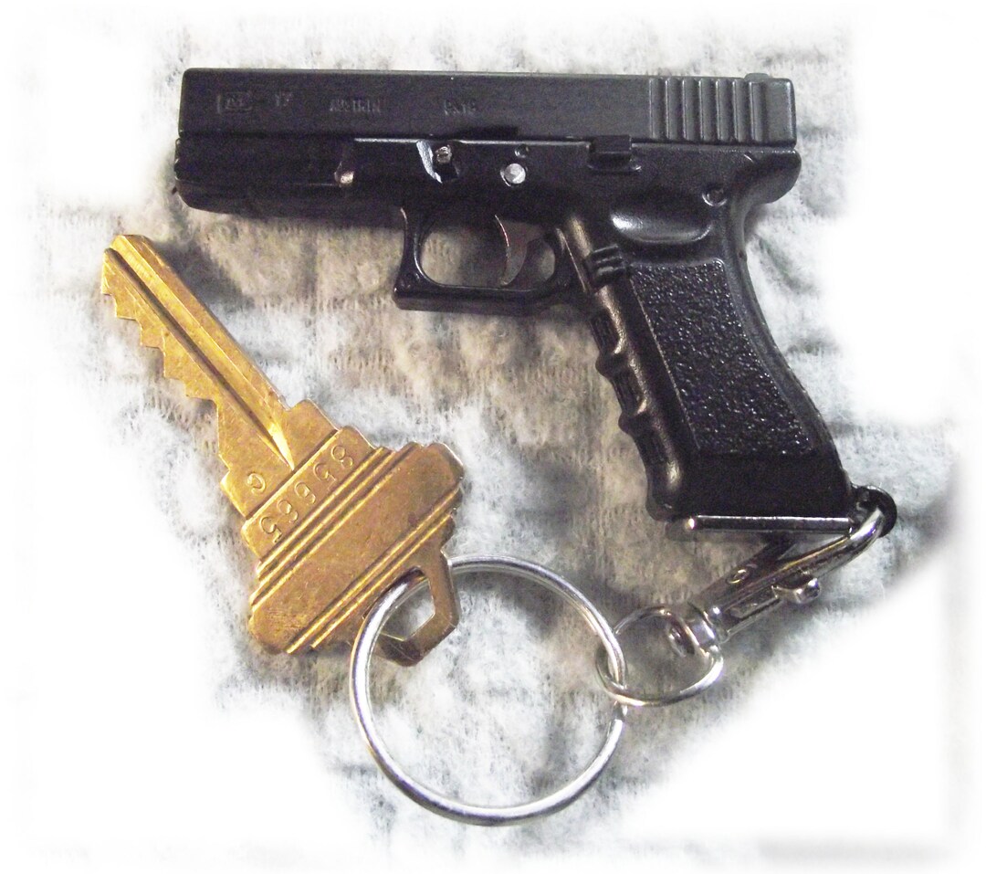 High Detail 9mm Handgun Keychain/miniature W Working Slide, Trigger and ...
