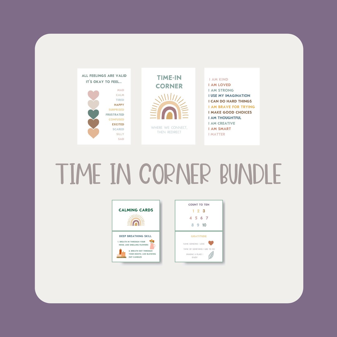 Time-in Corner Bundle: Feelings Chart, Positive Affirmation Poster ...