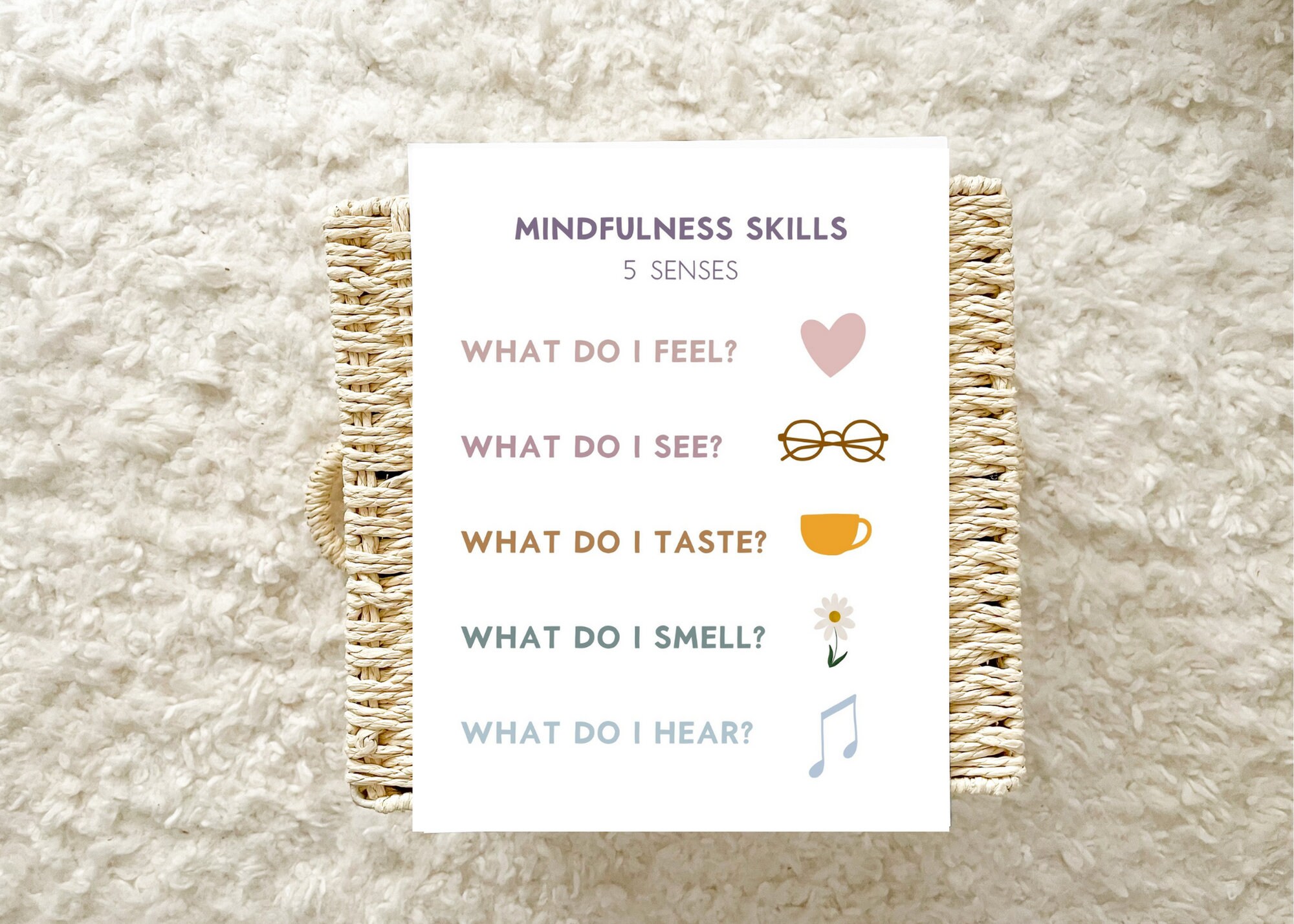 Mindfulness Skills Poster | Printable 5 Senses Chart | Coping Skills ...