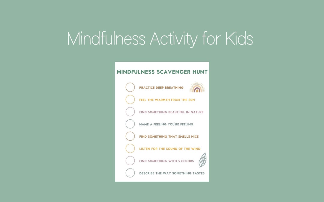 Mindfulness Scavenger Hunt | Instant Download Anxiety Relief Game ...