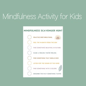 Mindfulness Scavenger Hunt | Instant Download Anxiety Relief Game ...