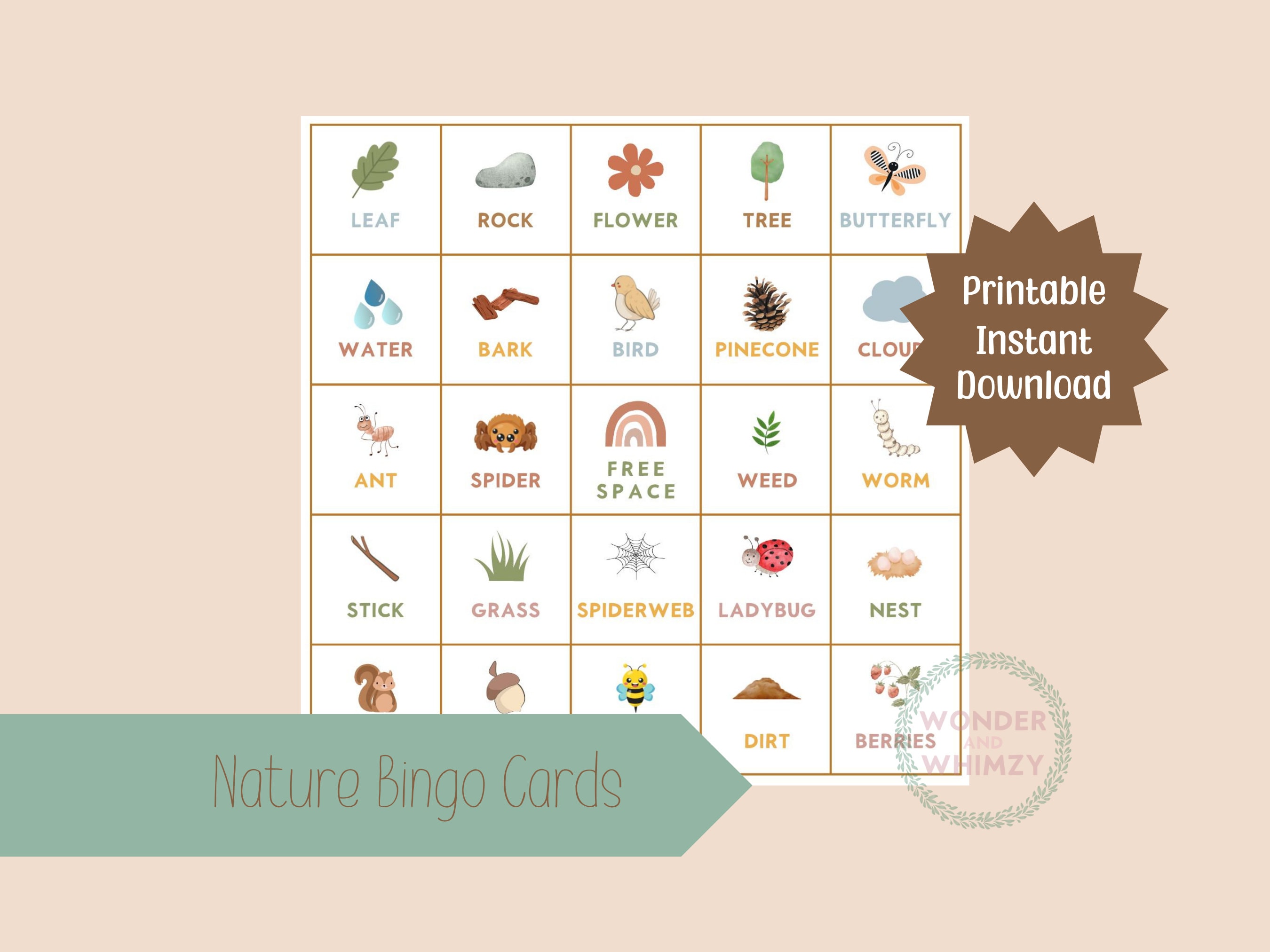 Nature Hunt Printable Bingo Cards | Scavenger Hunt Kids Activity - Etsy ...