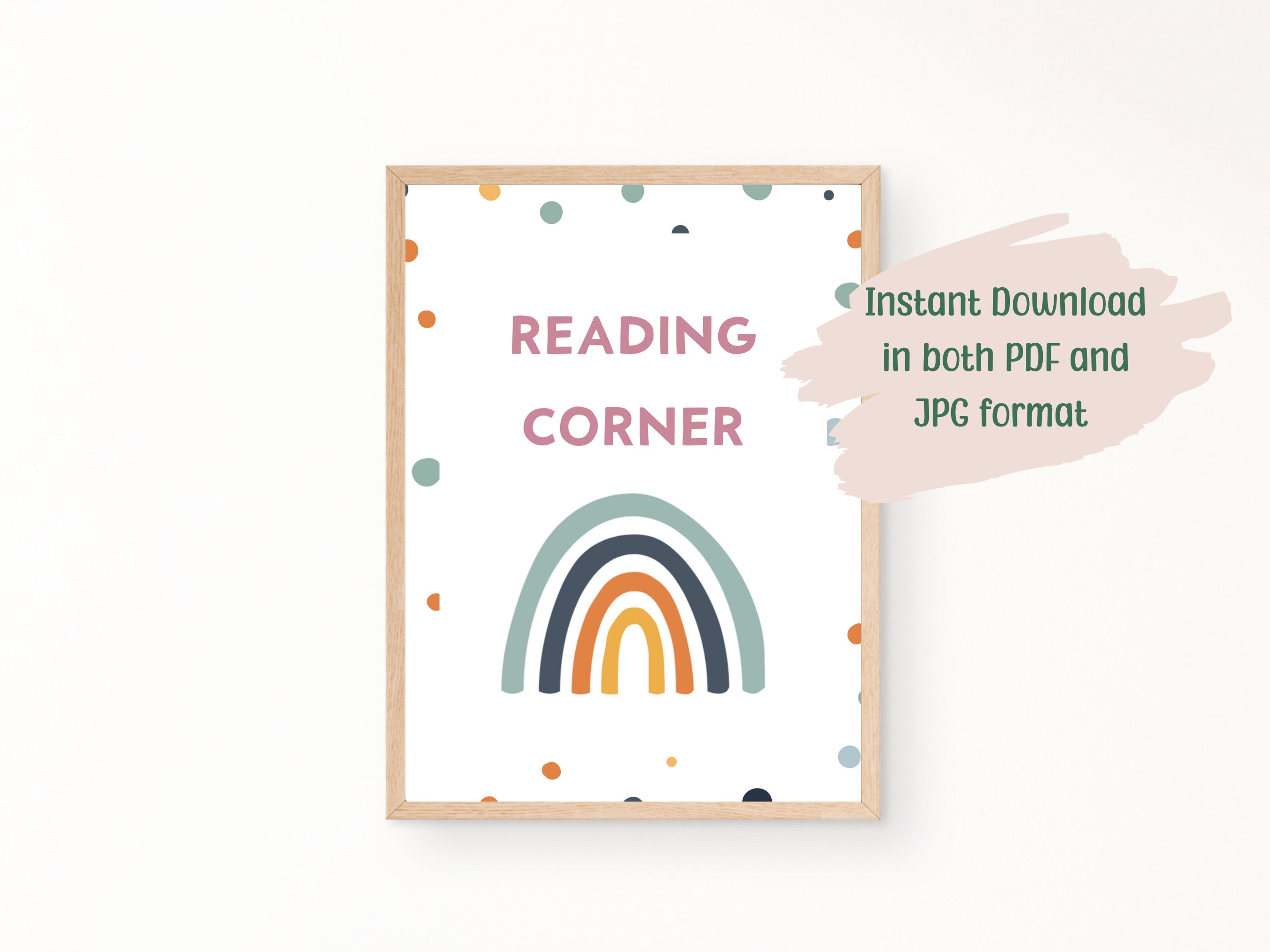 Reading Corner Poster Printable Reading Poster Kids Reading Nook Sign ...