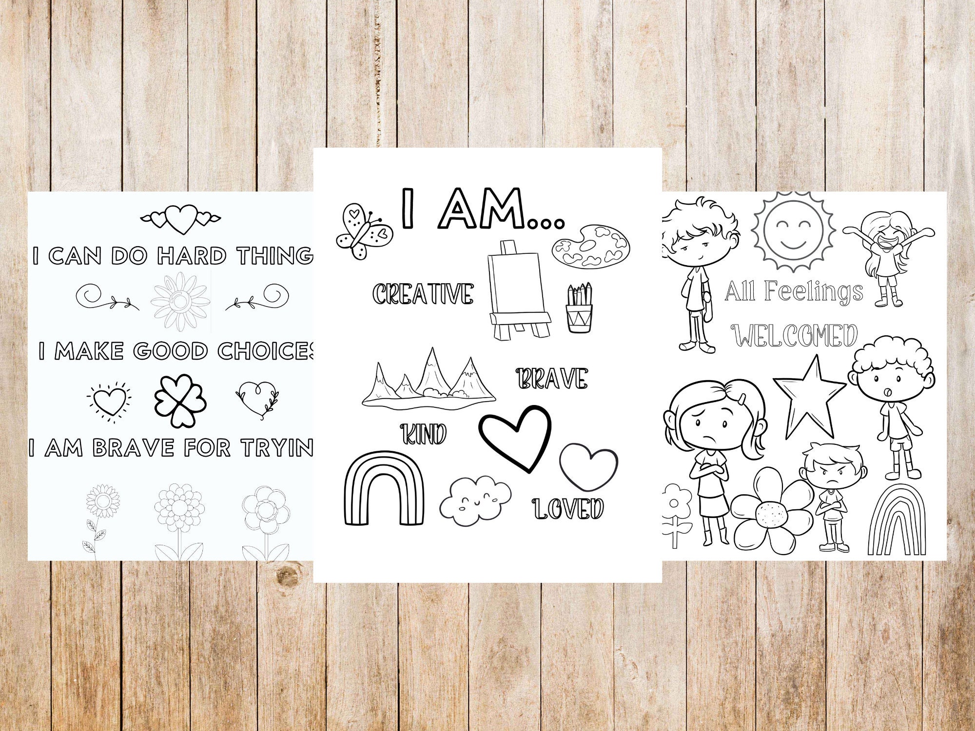 Positive Affirmation Printable Coloring Pages | Digital Calming ...