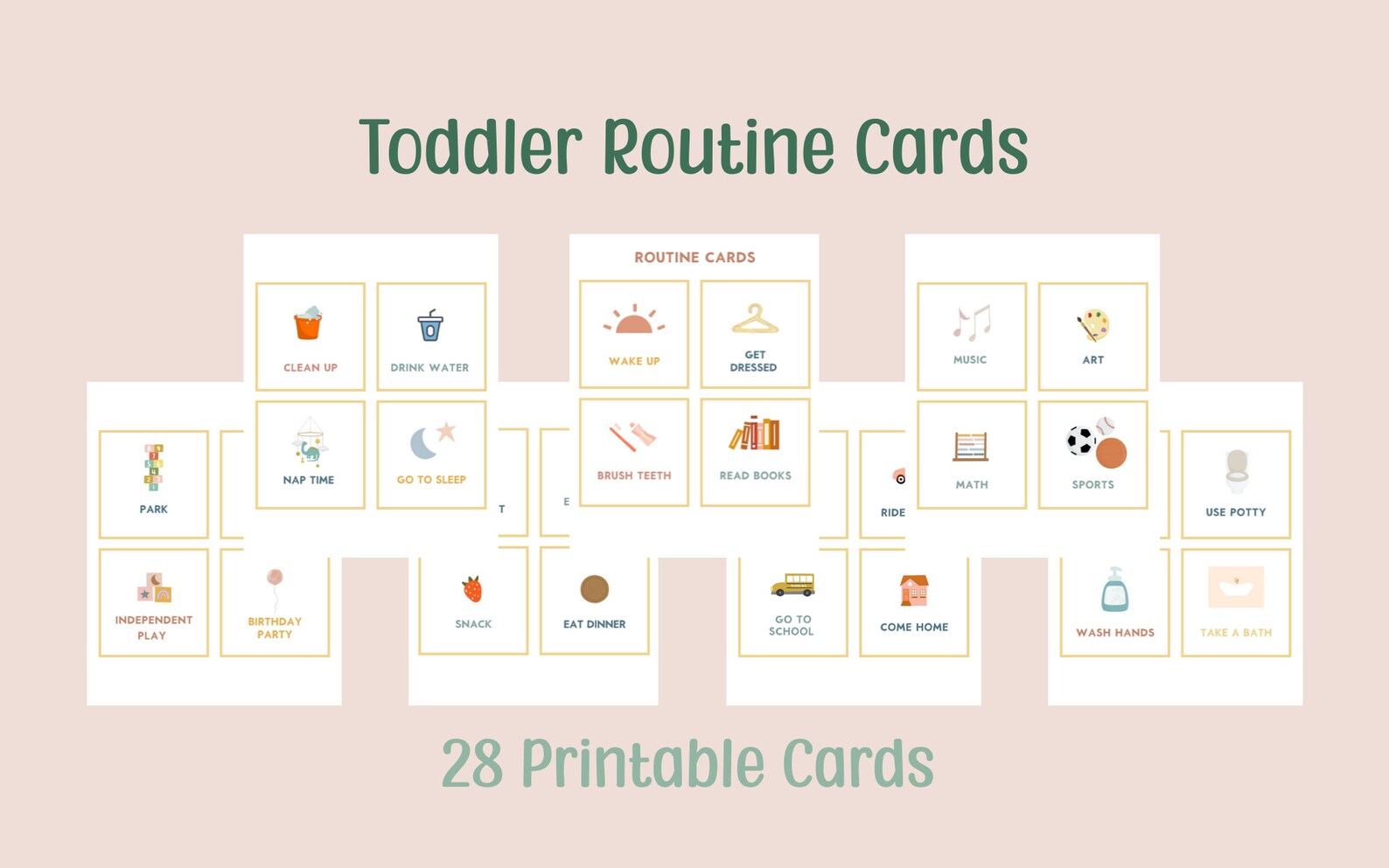 Toddler Routine Cards Printable Visual Schedule Behavior Cards for Kids ...