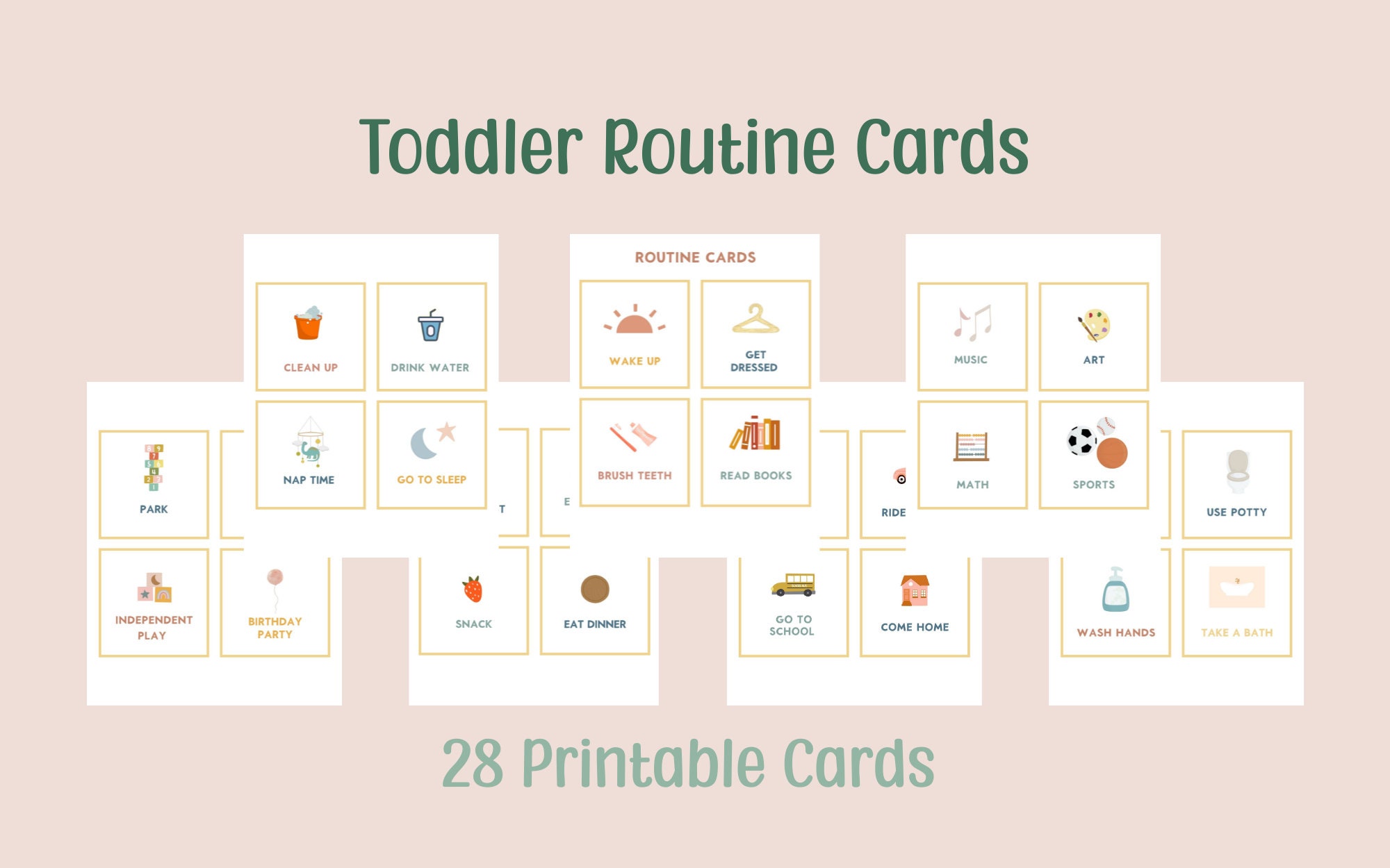 Toddler Routine Cards Printable Visual Schedule Behavior Cards for Kids ...