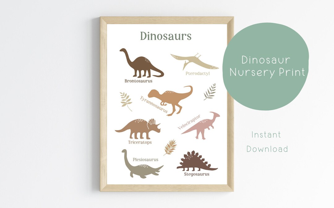 Dinosaur Nursery Poster | Educational Boho Print (digital Download) - Etsy