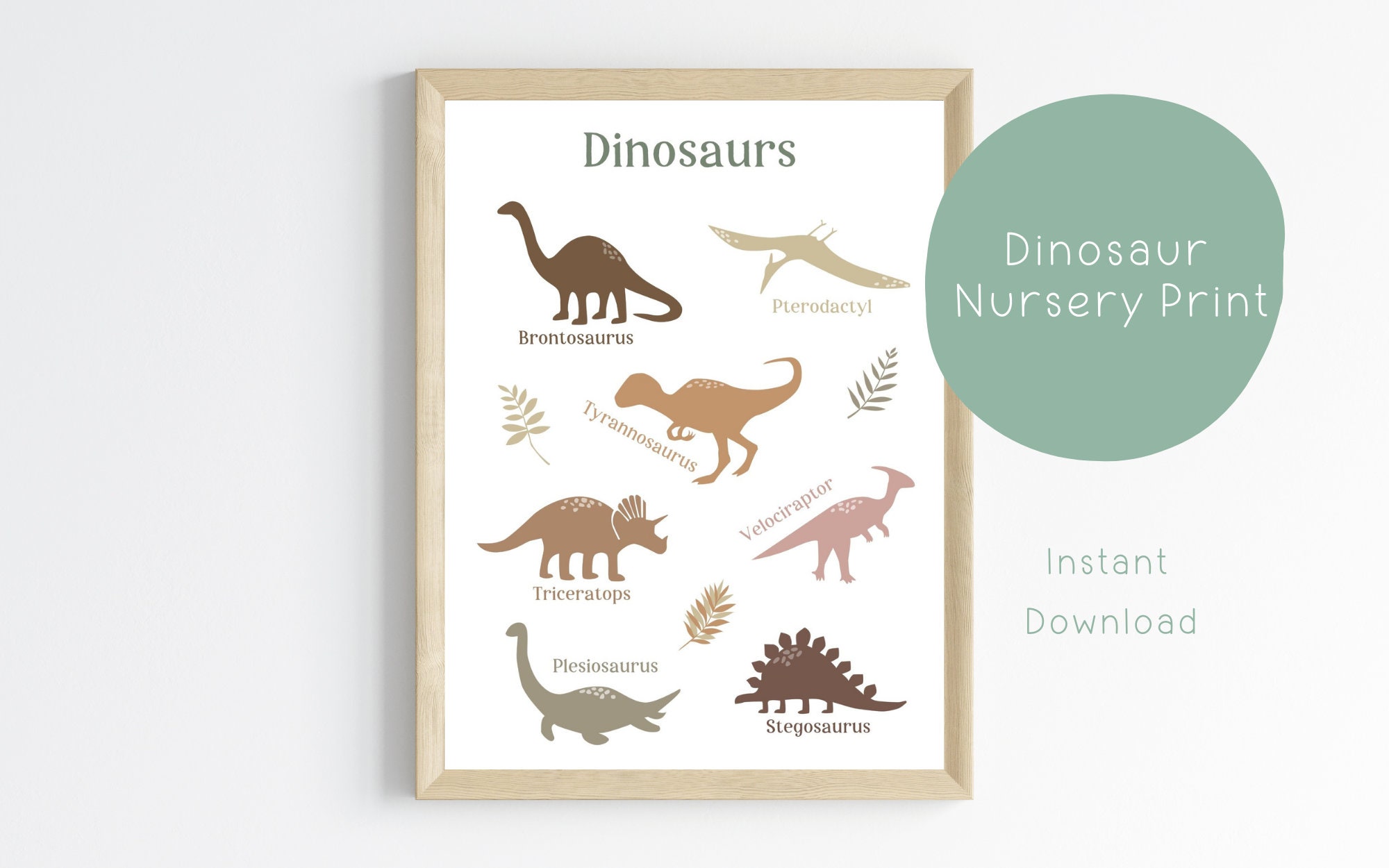 Dinosaur Poster | Printable Educational Poster | Dinosaur Boho Nursery ...