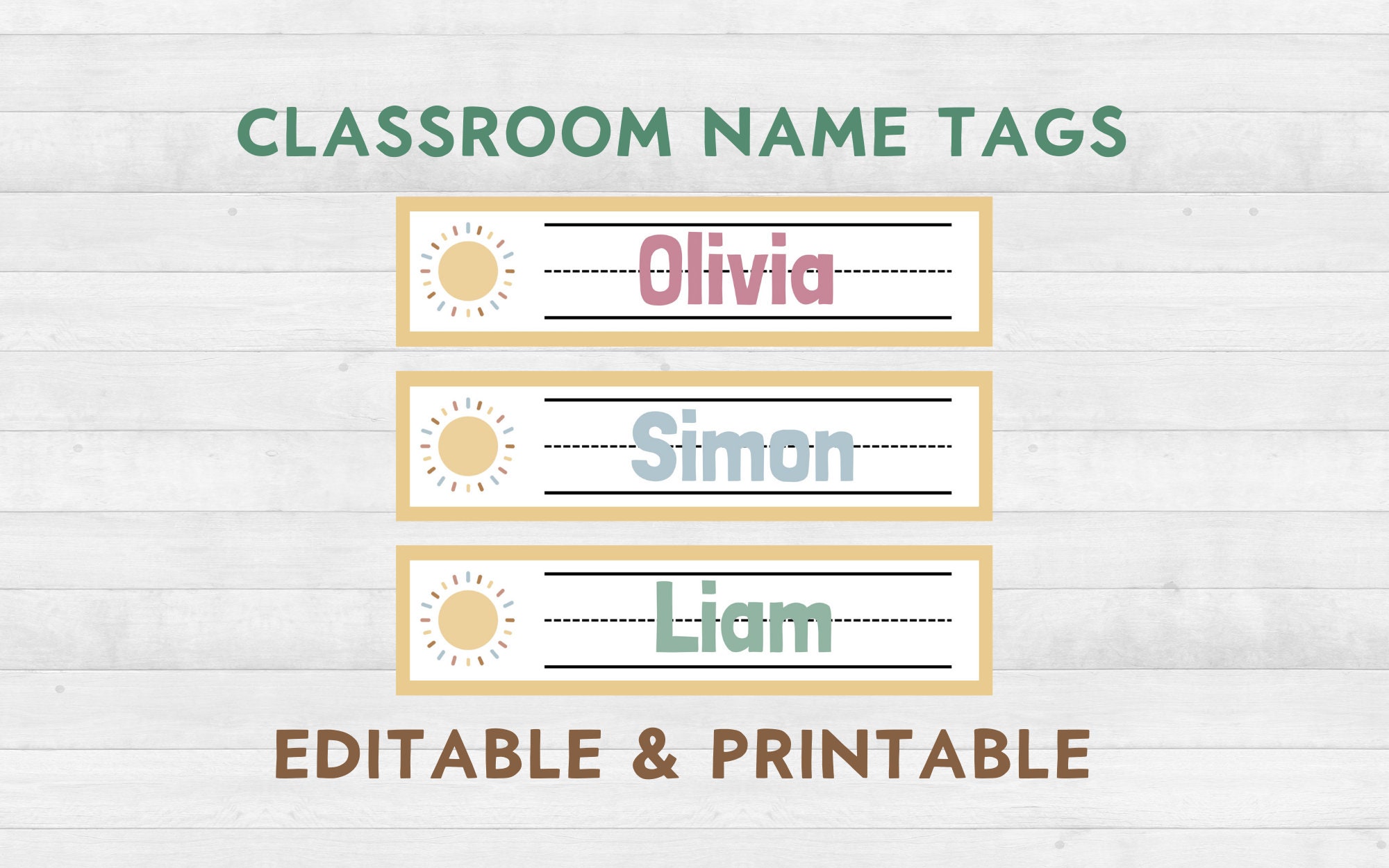 Classroom Name Labels | Printable & Editable Name Tags for Classroom ...