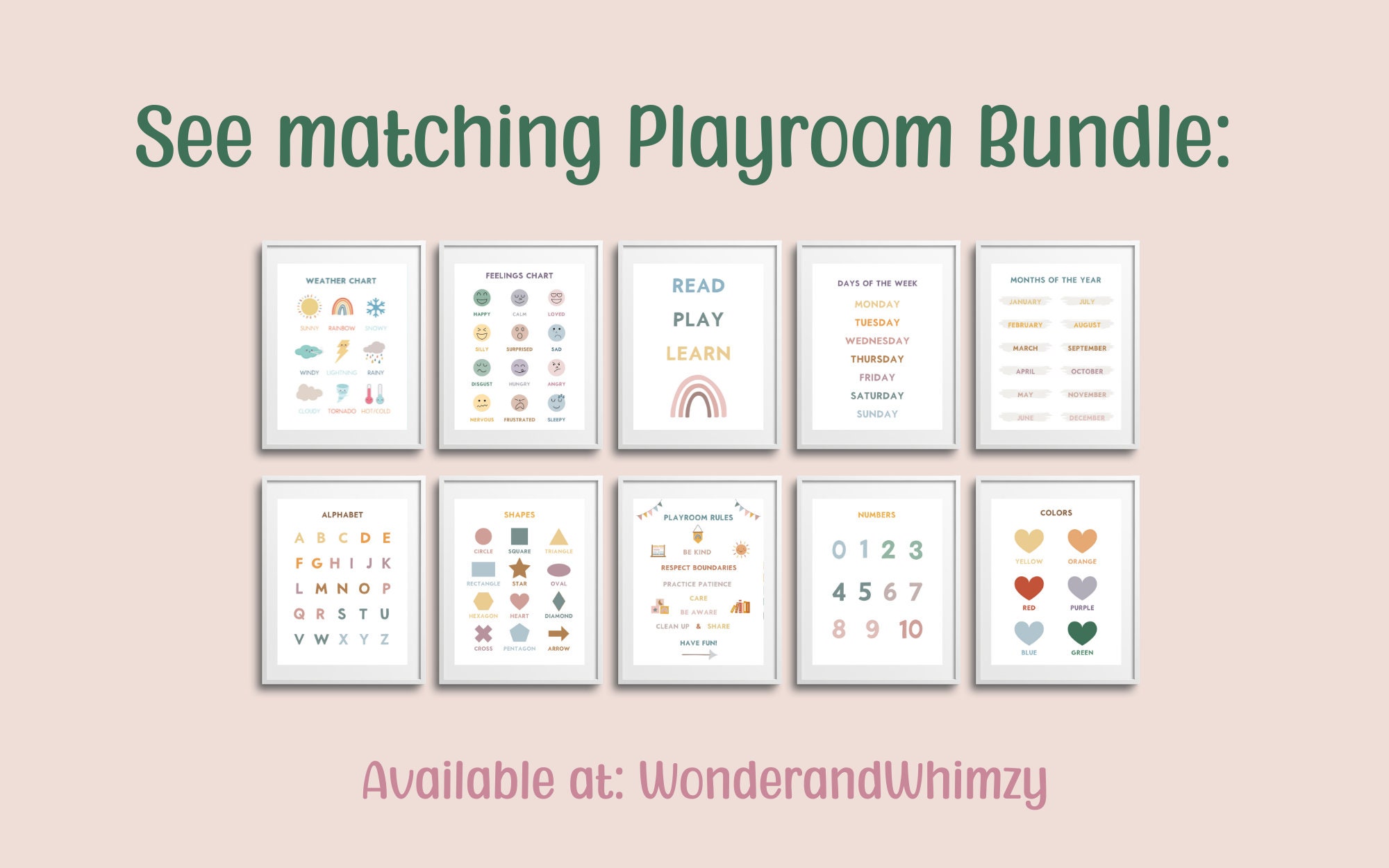 Playroom Poster Printable Read Play Learn Playroom Sign Digital ...