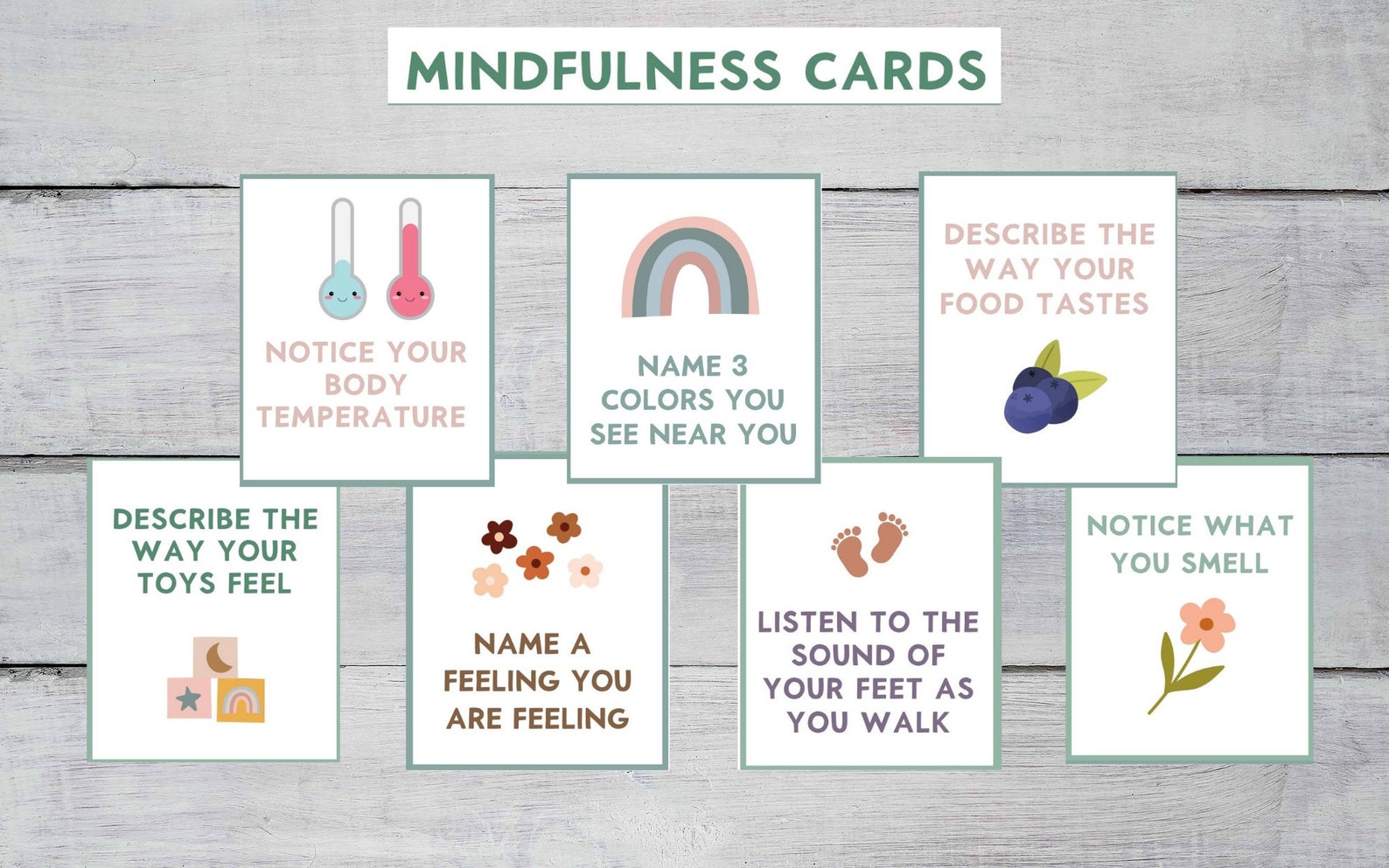 Mindfulness Cards for Children | Printable Toddler Cards | Preschooler ...