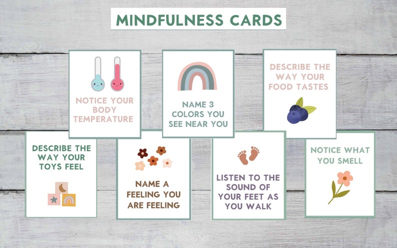 Mindfulness Cards for Children | Printable Toddler Cards | Preschooler ...