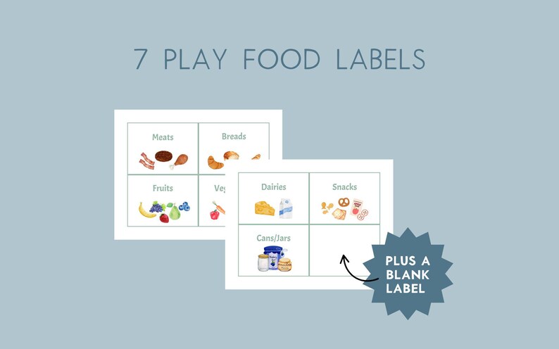 Play Food Labels | Printable Toy Organization Labels - Etsy