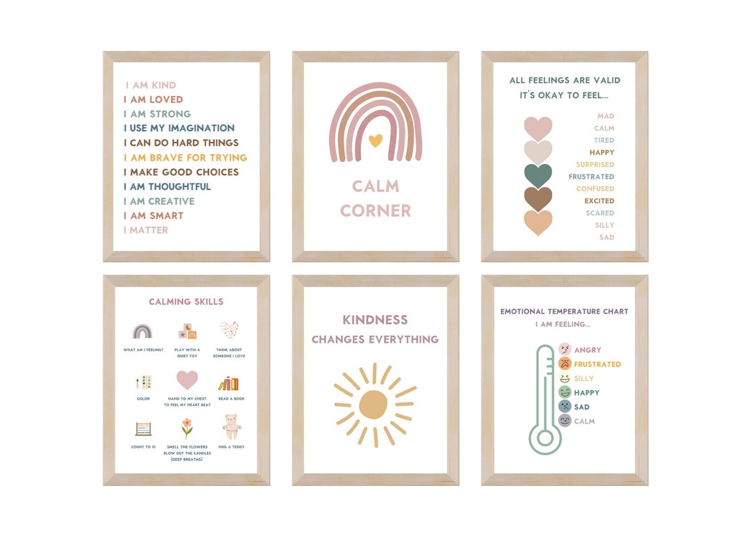 Calming Posters Pack With 6 Educational Posters: Positive Affirmations ...