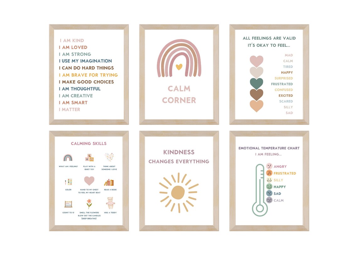 Calming Posters Pack With 6 Educational Posters: Positive - Etsy