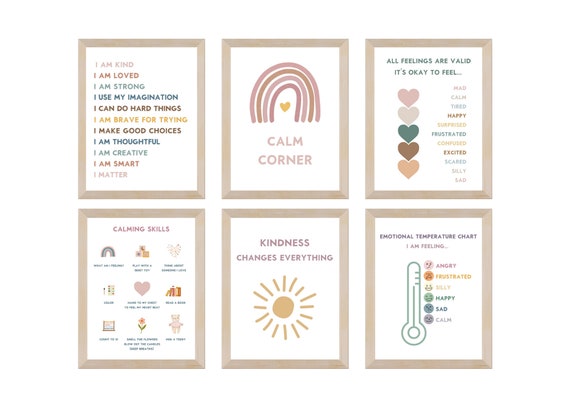 Calming Posters Pack With 6 Educational Posters: Positive - Etsy