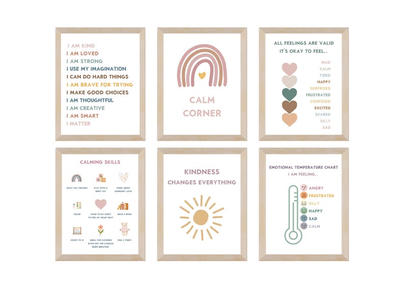 Calming Posters Pack With 6 Educational Posters: Positive - Etsy