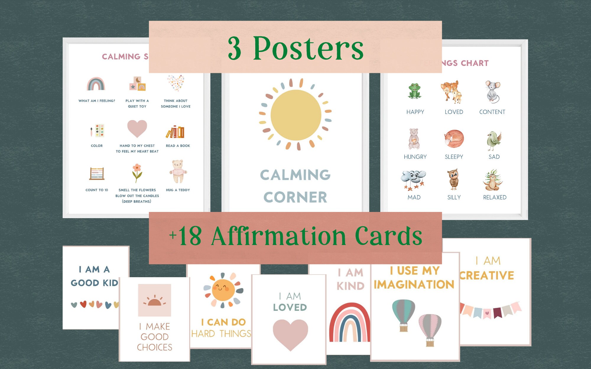 Calm Corner Bundle Feelings Chart Calming Corner Poster Calming Skills ...